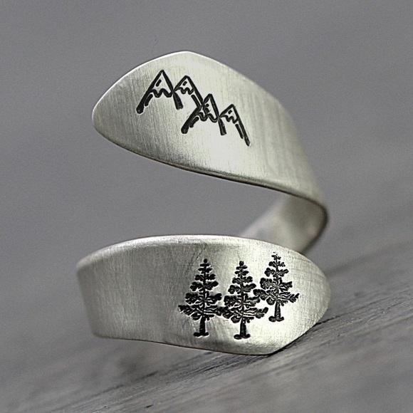 lolas_boutique_ | Jewelry | 925 Polished Silver Mountain Trees Ring ...
